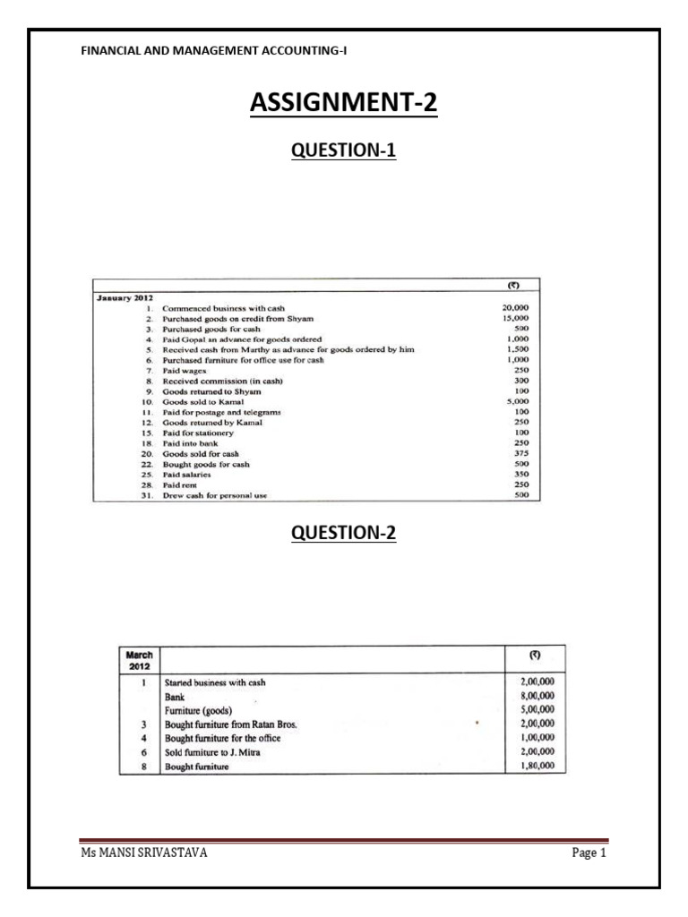 Financial Accounting Assignment 2 | PDF | Cheque | Banks