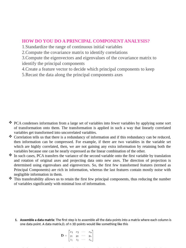 How Do You Do A Principal Component Analysis? | PDF | Principal Component Analysis | Eigenvalues ...