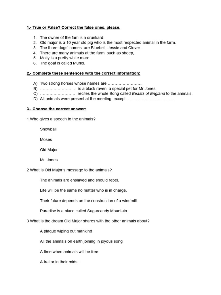Chapter 1 Animal Farm | PDF
