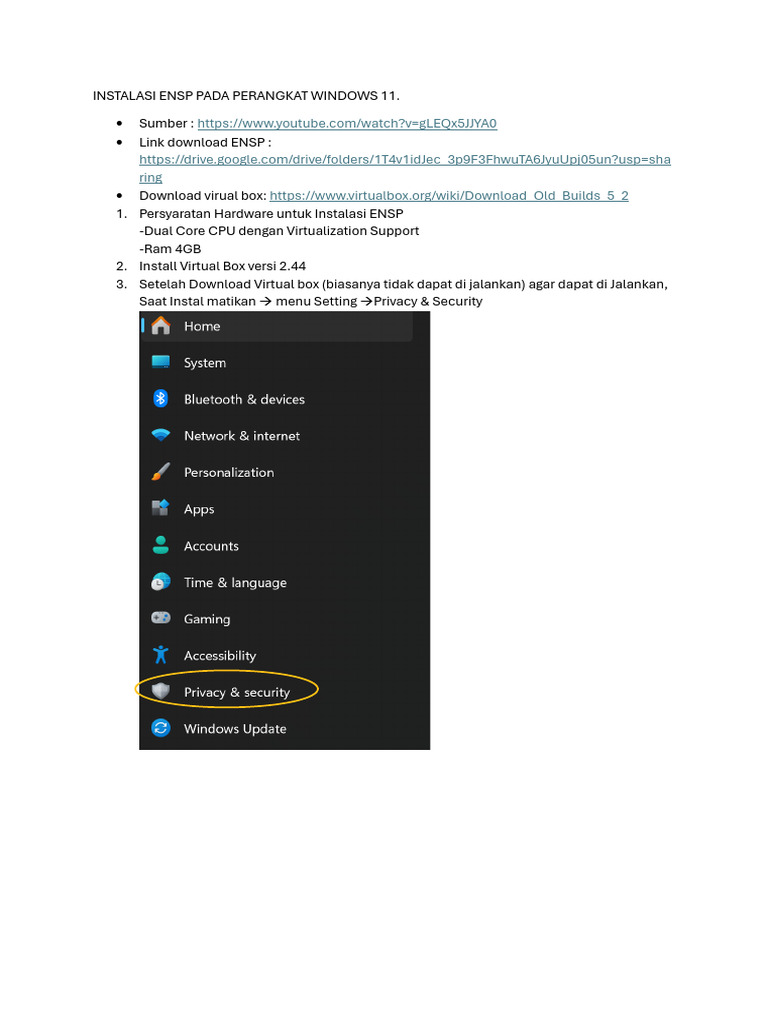 Instalasi Ensp Pada Perangkat Windows 11 | PDF | Game & Aktivitas | Teknologi & Rekayasa