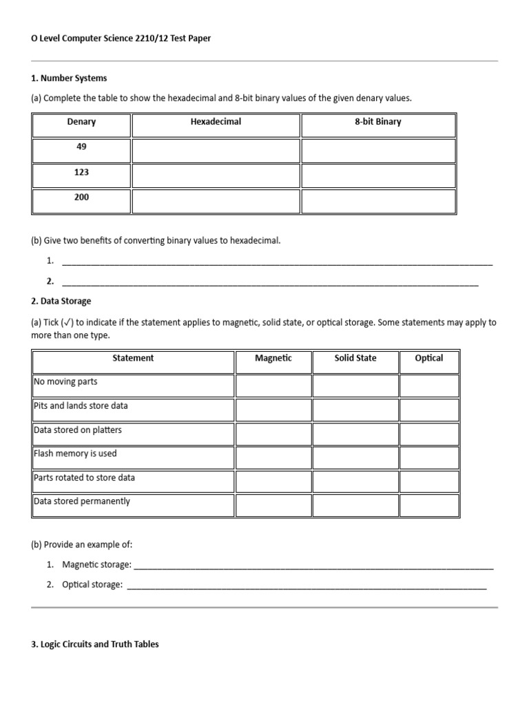 O Level Computer Science 2210 | PDF | Computer Data Storage | Computer Virus