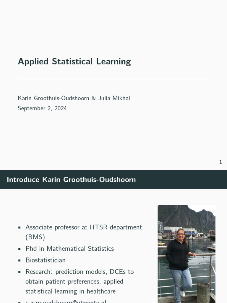 Lecture 1 Introduction Lecture 2-9-2024 | PDF | Linear Regression | Regression Analysis