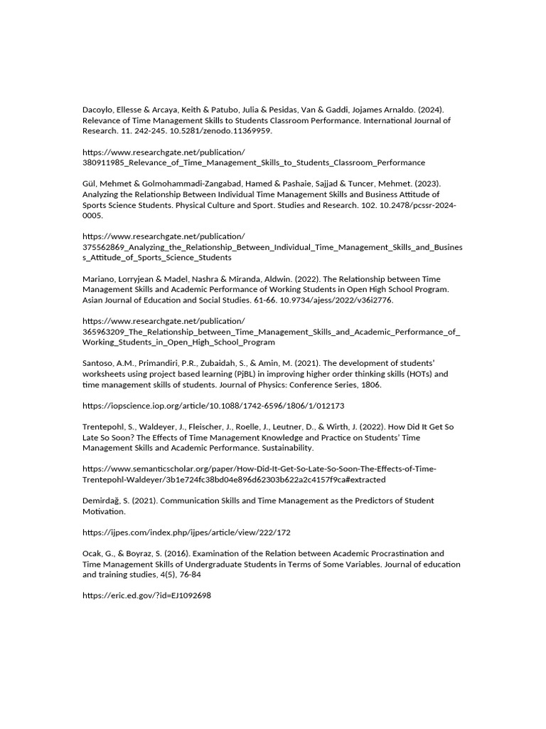 Time Management | PDF | Cognition | Behavior Modification