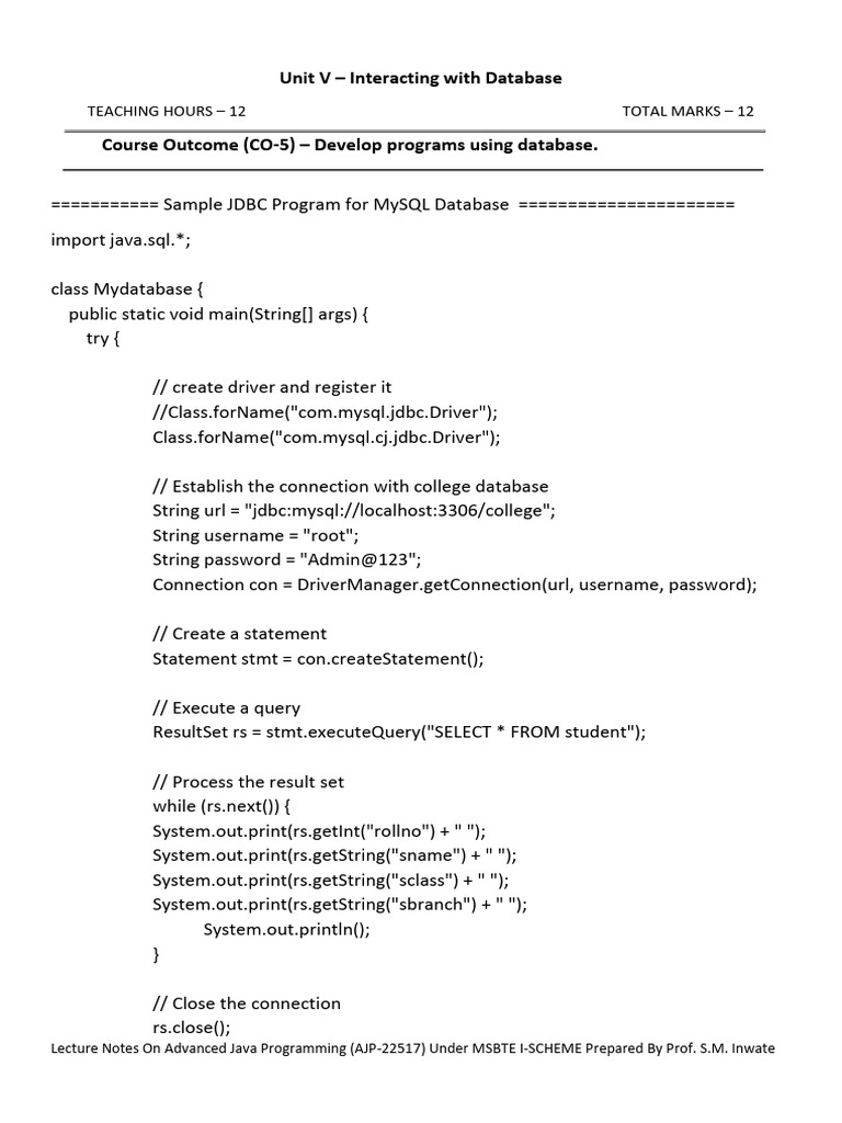 Unit 5 Notes On Ajp 22517 Part 2 | PDF | Computing | Databases