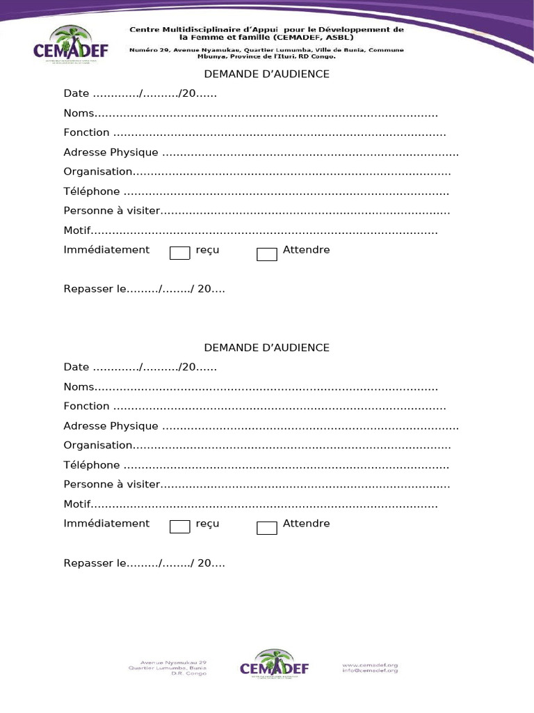 Demande Audience | PDF
