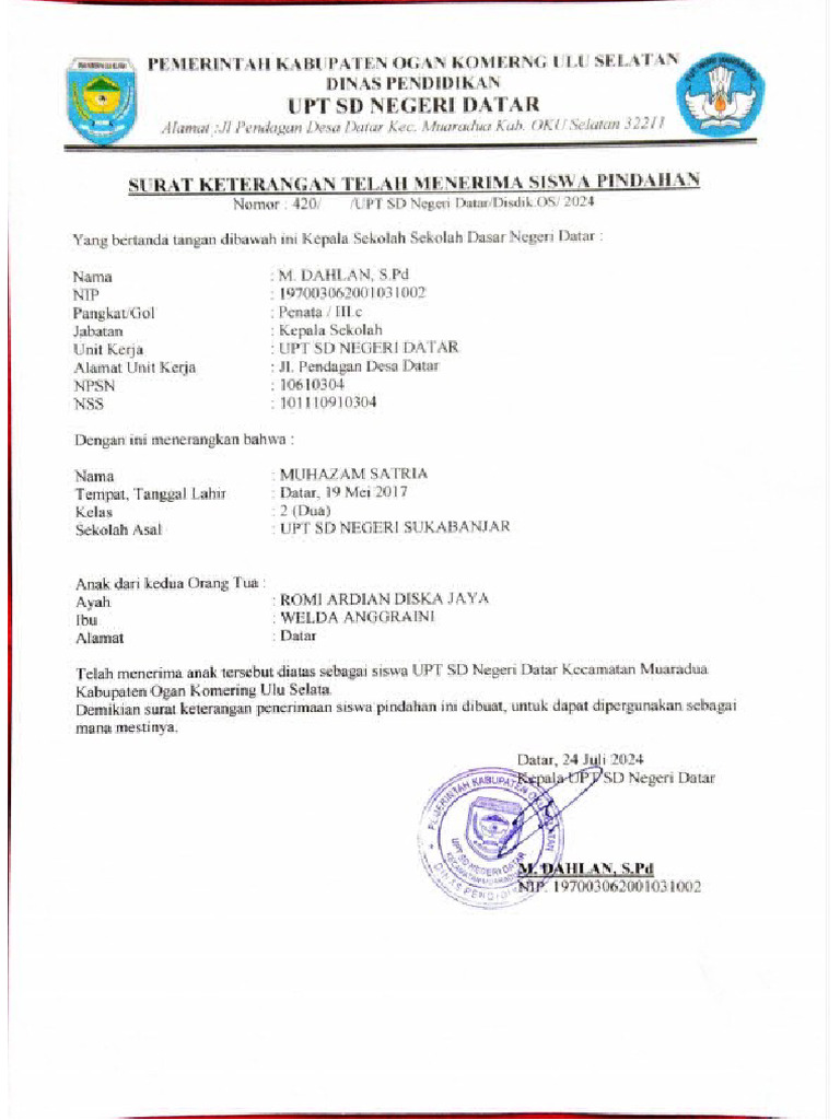 Siswa Pindah | PDF