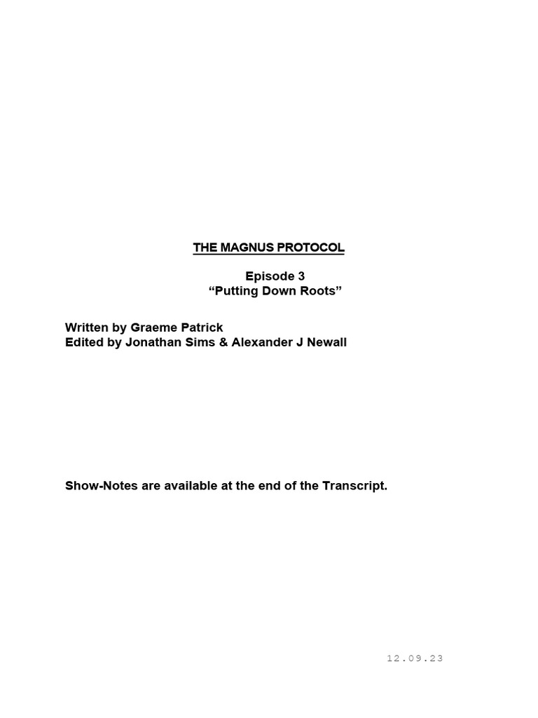 MAGP 03 - Putting Down Roots - Transcript 2.0 | PDF