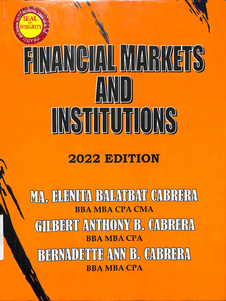 Financial Markets and Institutions by Cabrera 2022 Chapter 10 | PDF
