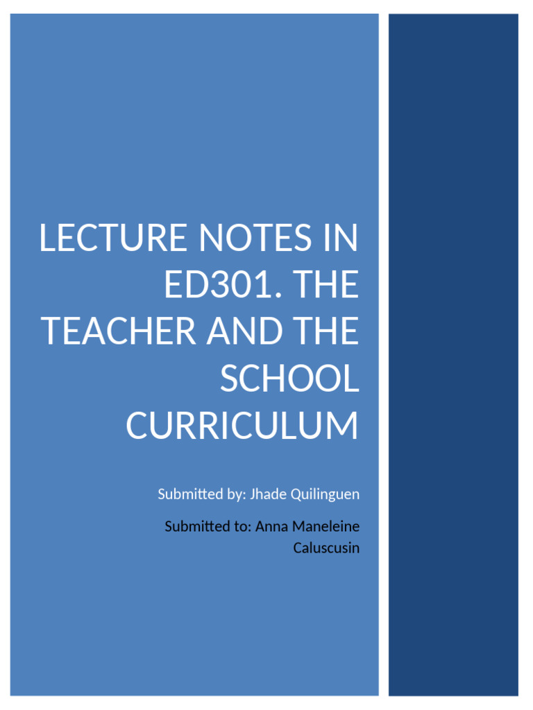 Unit1 Components and Purpose of Curriculum | PDF | Curriculum | Teaching Method