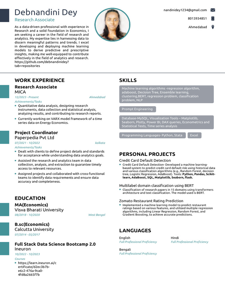 My Resume (1) | PDF | Analytics | Machine Learning