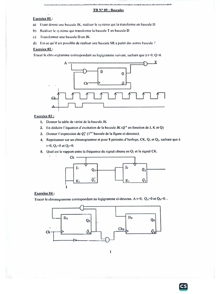 TD 5 Bascule | PDF