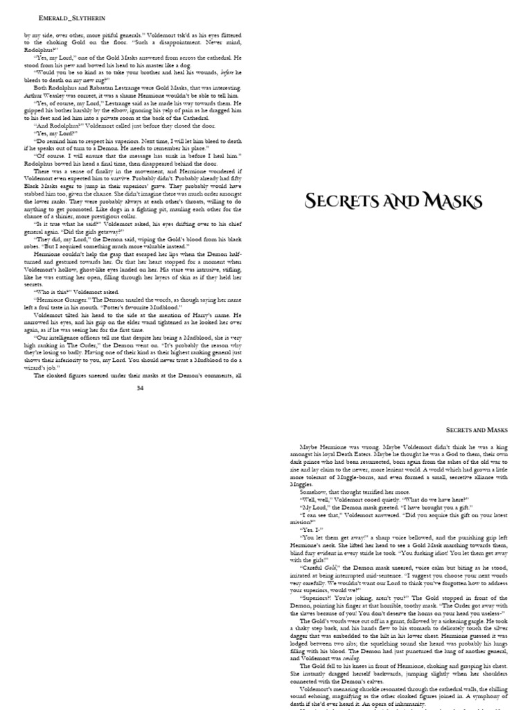 Secrets and Masks by Emerald - Slytherin - Dramione - Crystal Brandy ...