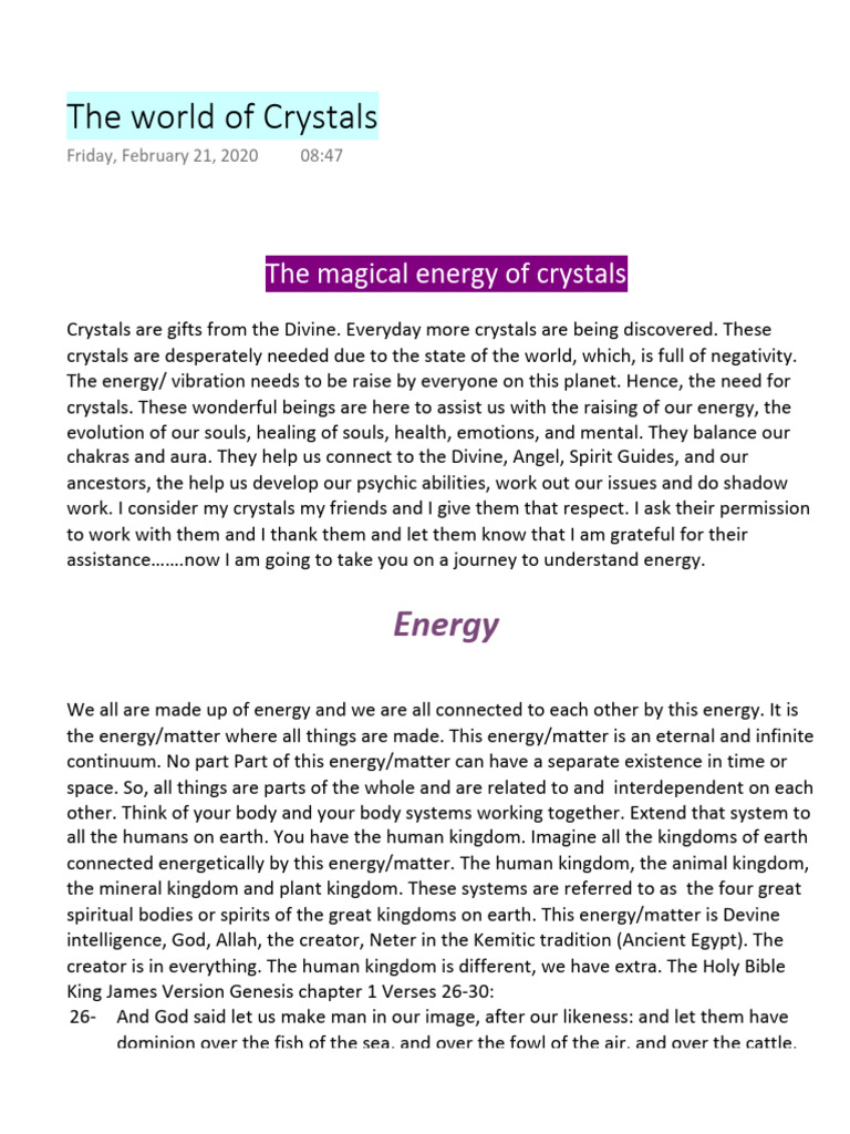 The World of Crystals | PDF | Heaven | Creator Deity