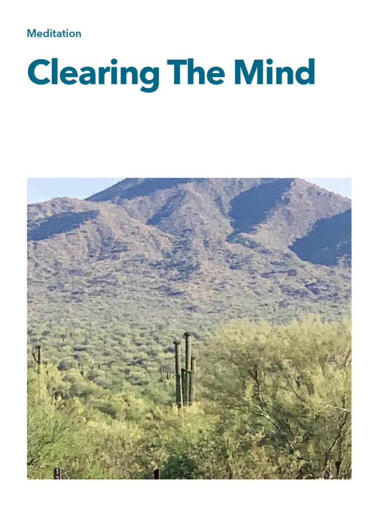 Mind Clearing Meditation Techniques | PDF | Breathing | Meditation