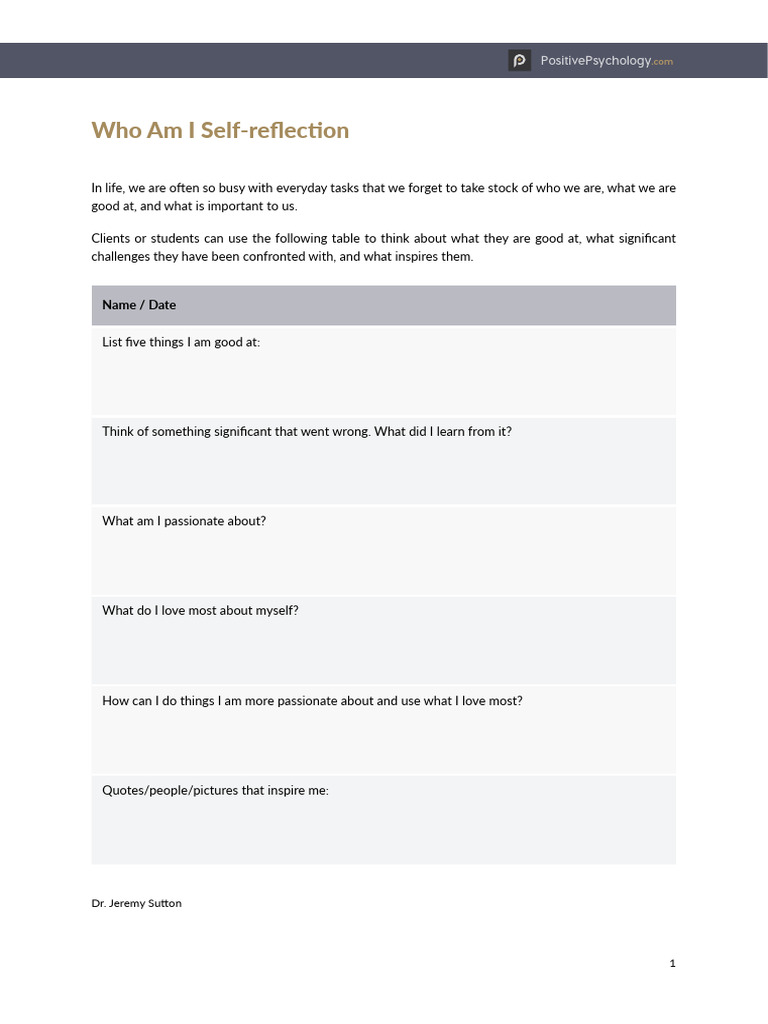 Who Am I Self Reflection 24102024 121749pm | PDF