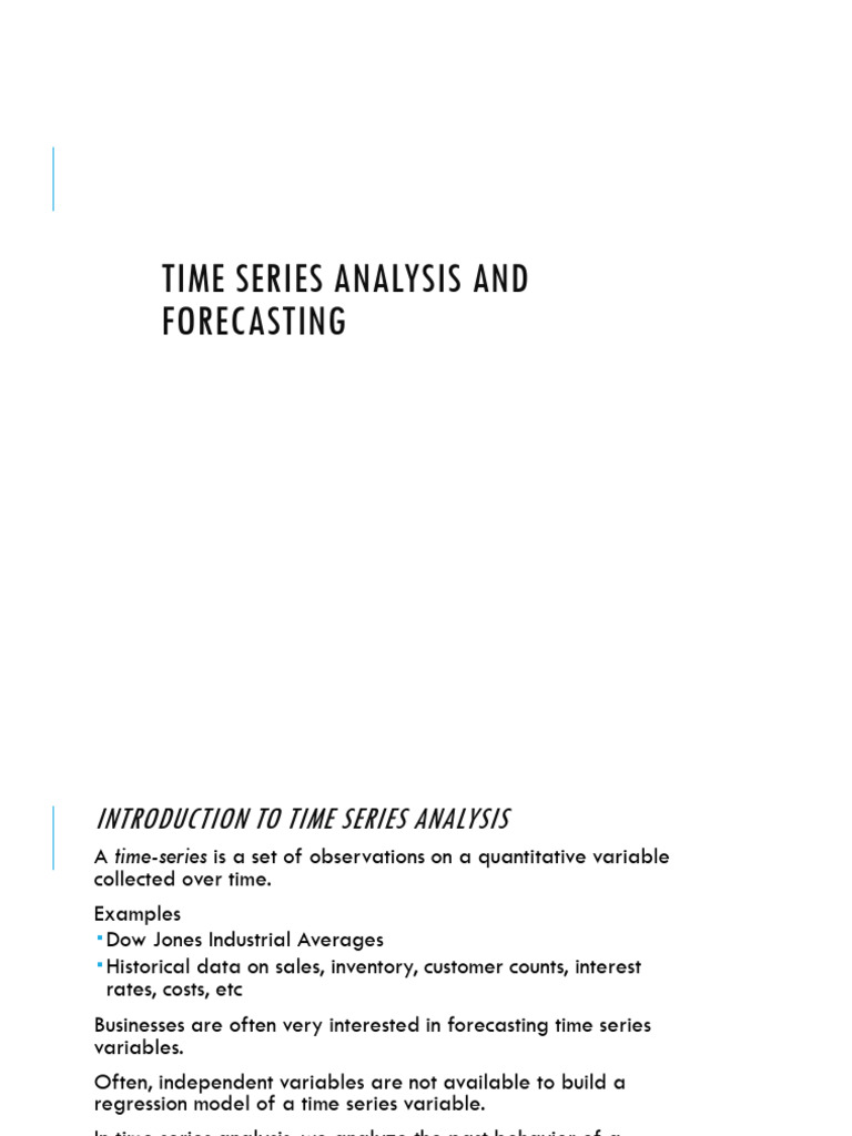 2 Time Series Analysis and Forecasting | PDF | Time Series | Forecasting