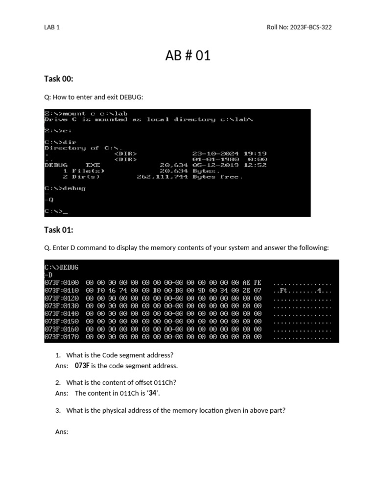 Lab 1 Hasan | PDF | Computer Architecture | Computer Data Storage