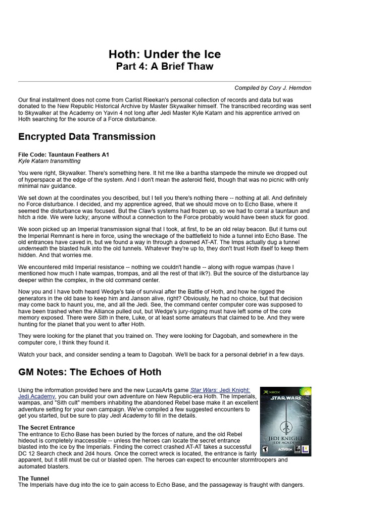 Part 4 - A Brief Thaw | PDF | Star Wars