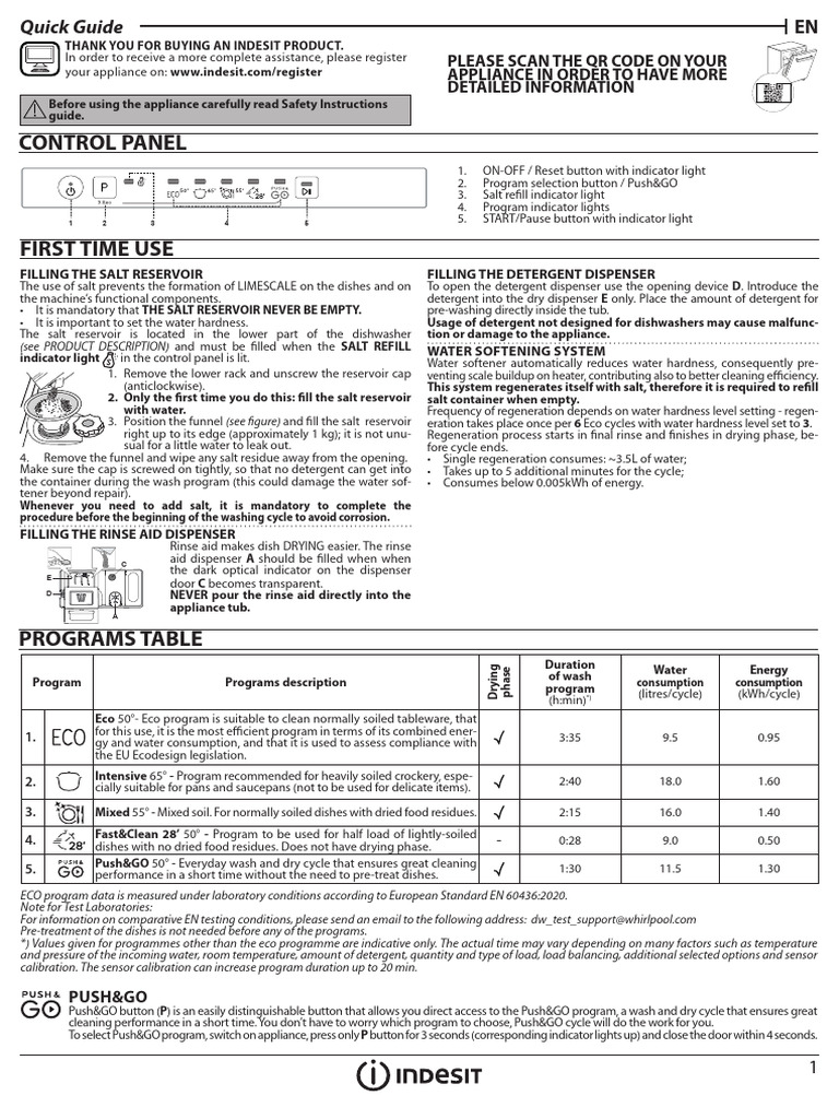 Control Panel: Please Scan The QR Code On Your Appliance in Order To ...