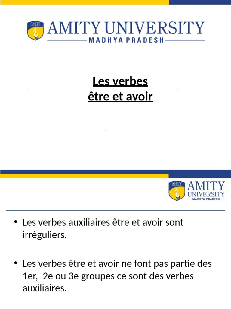 Les Verbes Être Et Avoir | PDF