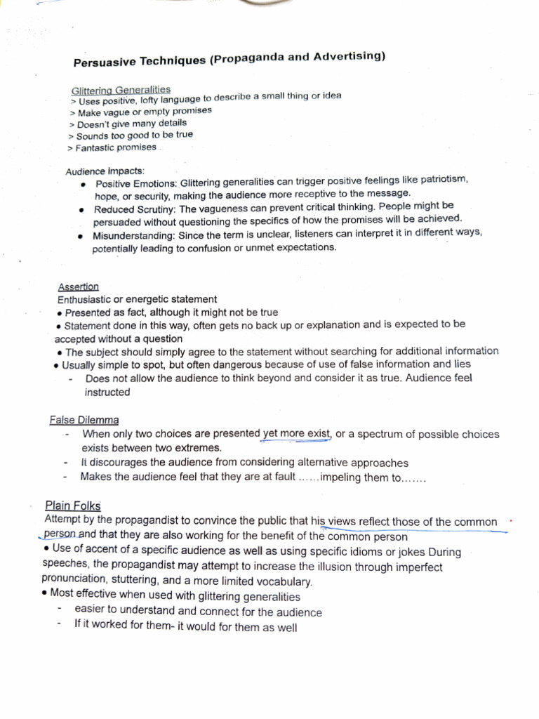 Persuasive Techniques (Propoganda and Advertising) | PDF | Propaganda ...