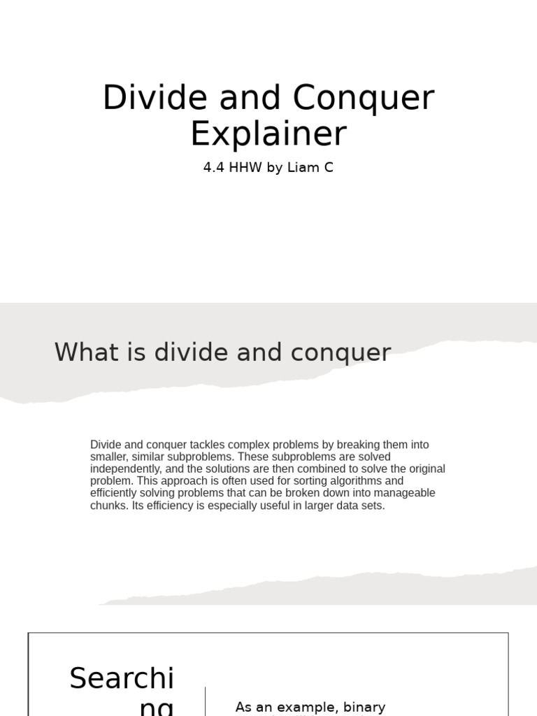 Divide and Conquer Explainer | PDF | Computers | Technology & Engineering