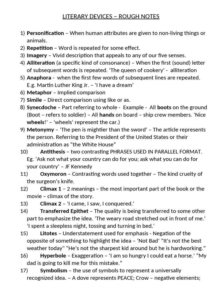 Advanced Literary Devices | PDF | Rhetorical Techniques