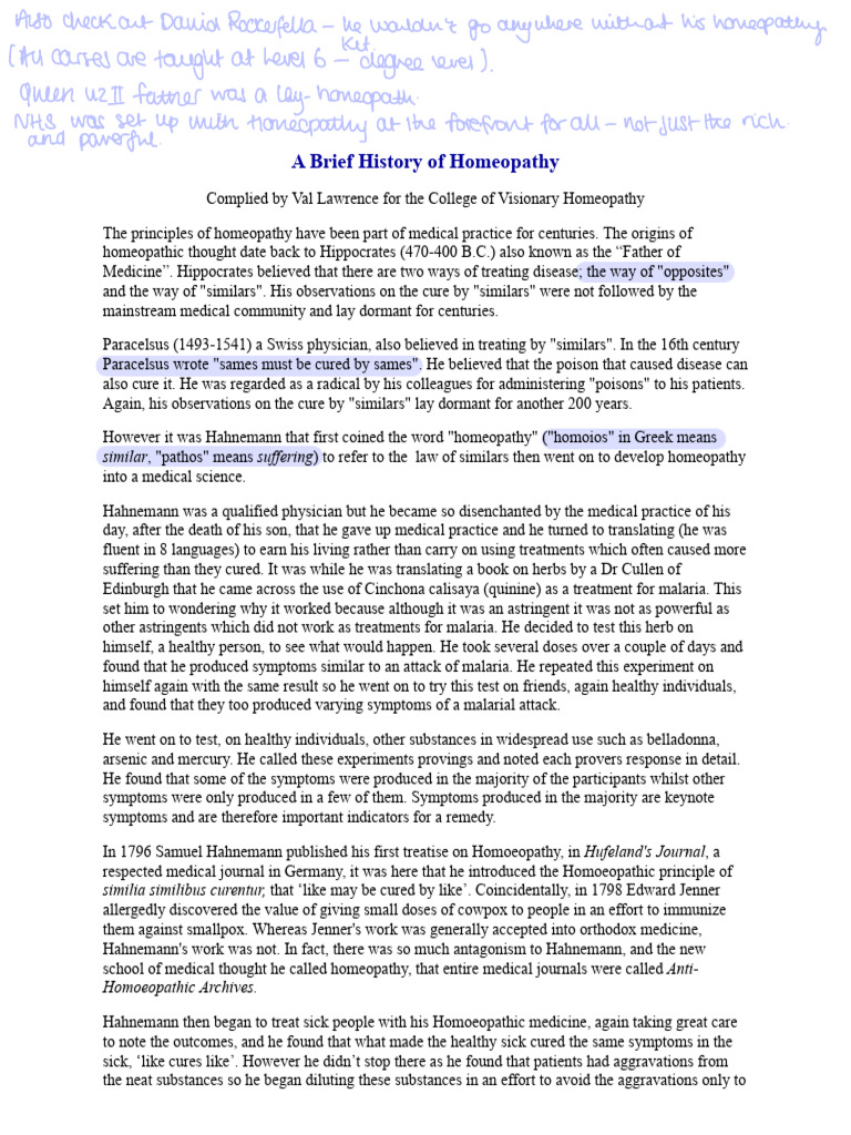 Homeopathy: A Historical Overview | PDF | Homeopathy | Meta Analysis
