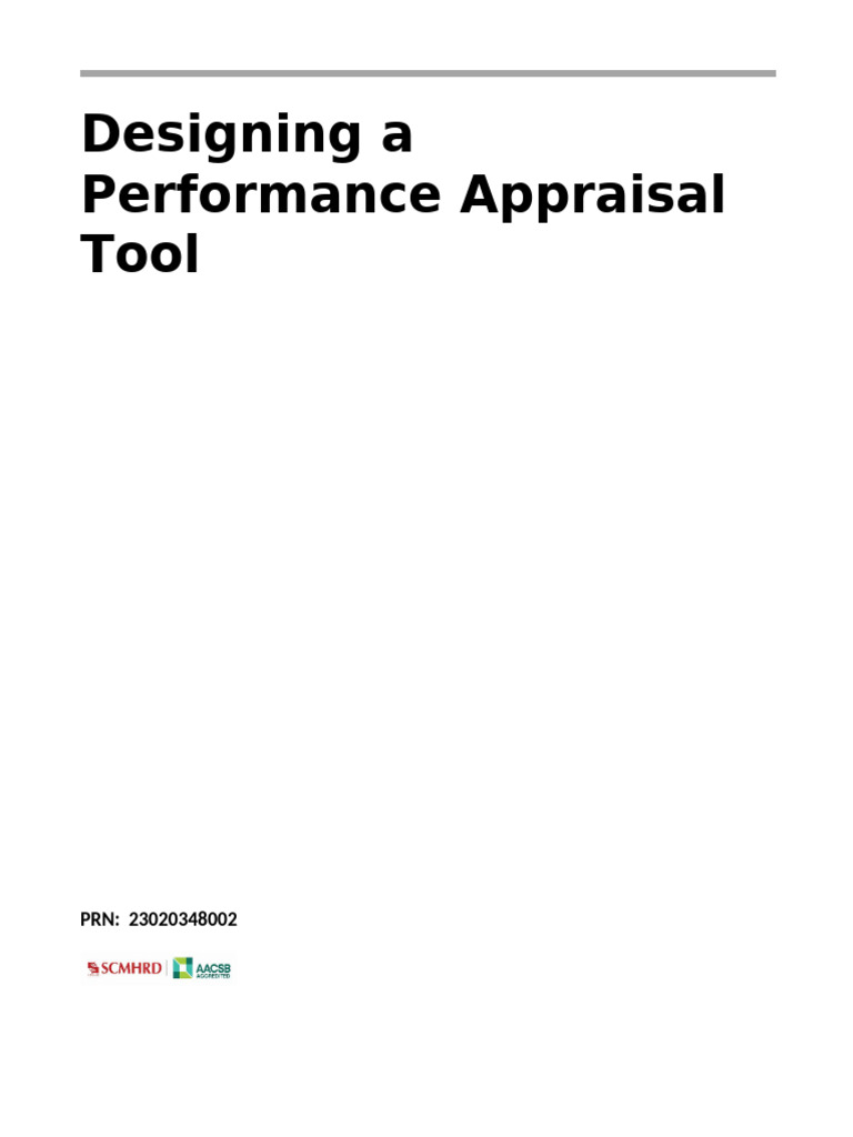 Performance Appraisal Tool Design Guide | PDF | Performance Appraisal ...