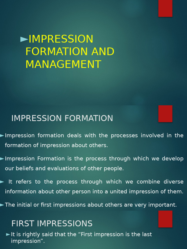 Impression Formation and Management 103 | PDF | Cognition ...