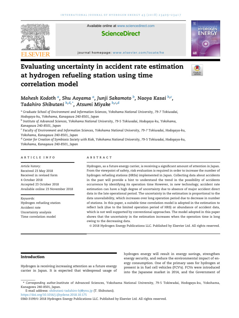 Evaluating Uncertainty in Accident Rate Estimation at Hydrogen ...