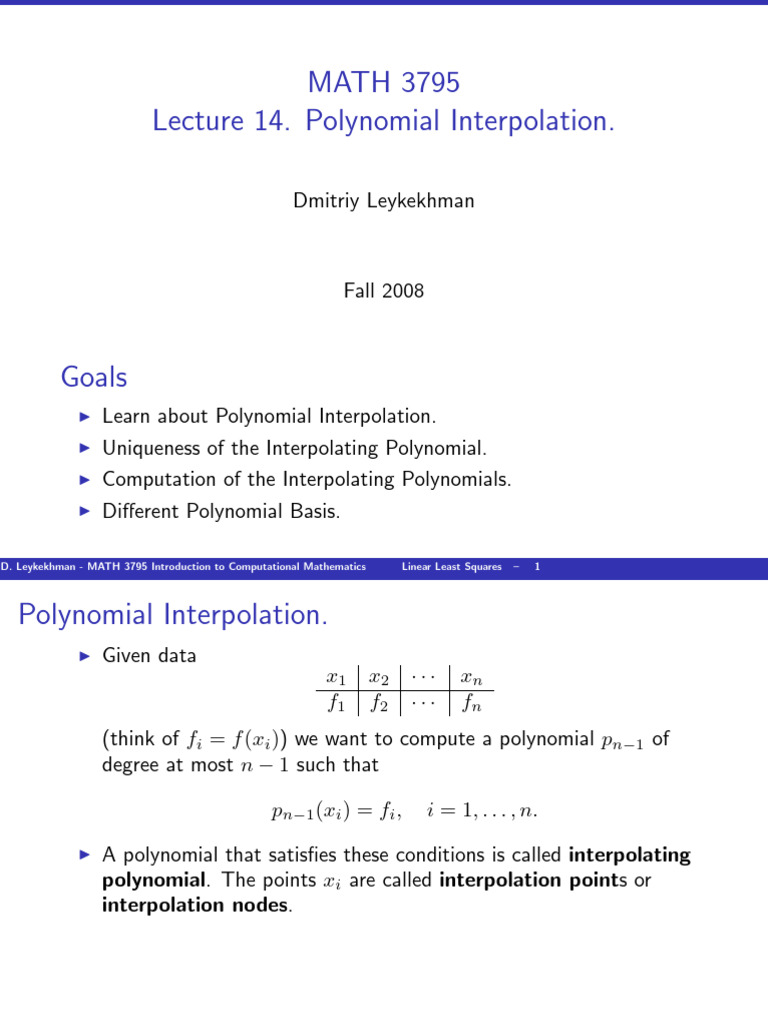 Poly Interp | PDF | Polynomial | Interpolation
