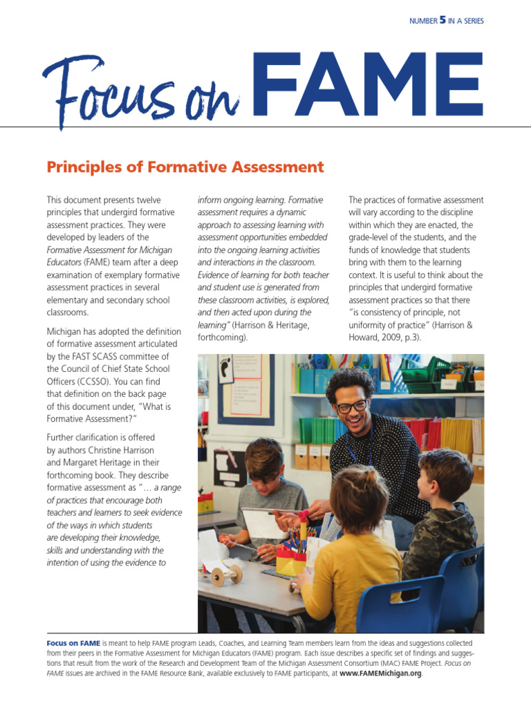 FoF 5 Principles of Formative Assessment | PDF | Learning | Teachers