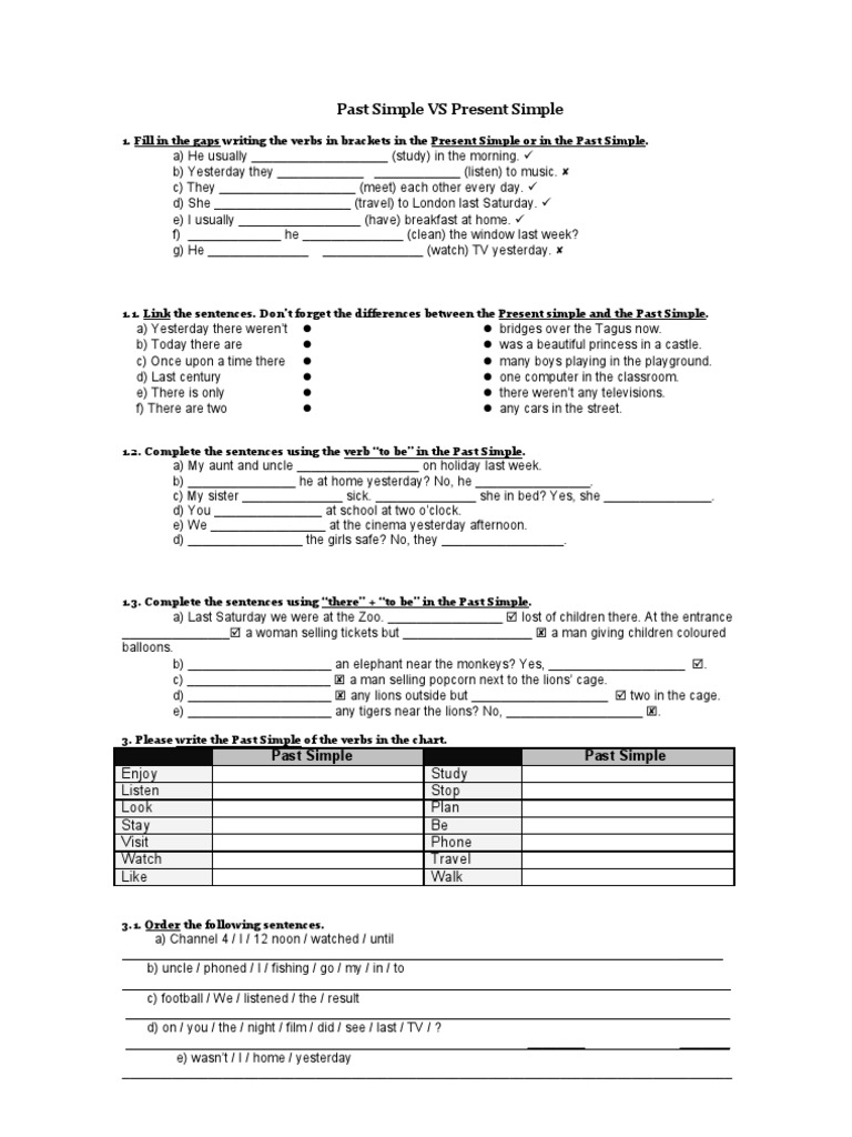 Past Simple Vs Present Simple | PDF