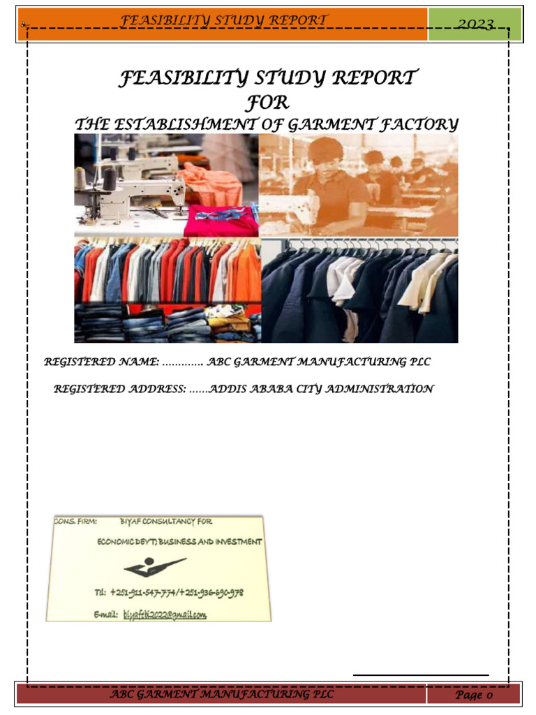 Feasibility Study for Garment Factory | PDF | Textiles | Retail