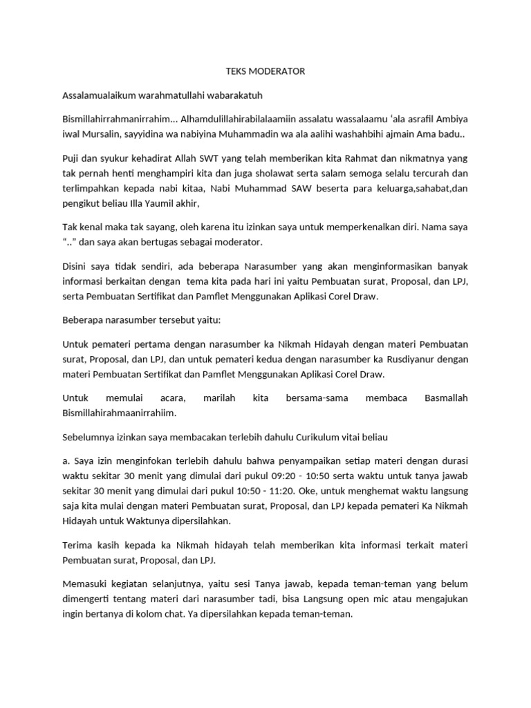 Teks Moderator 2 Dijah | PDF