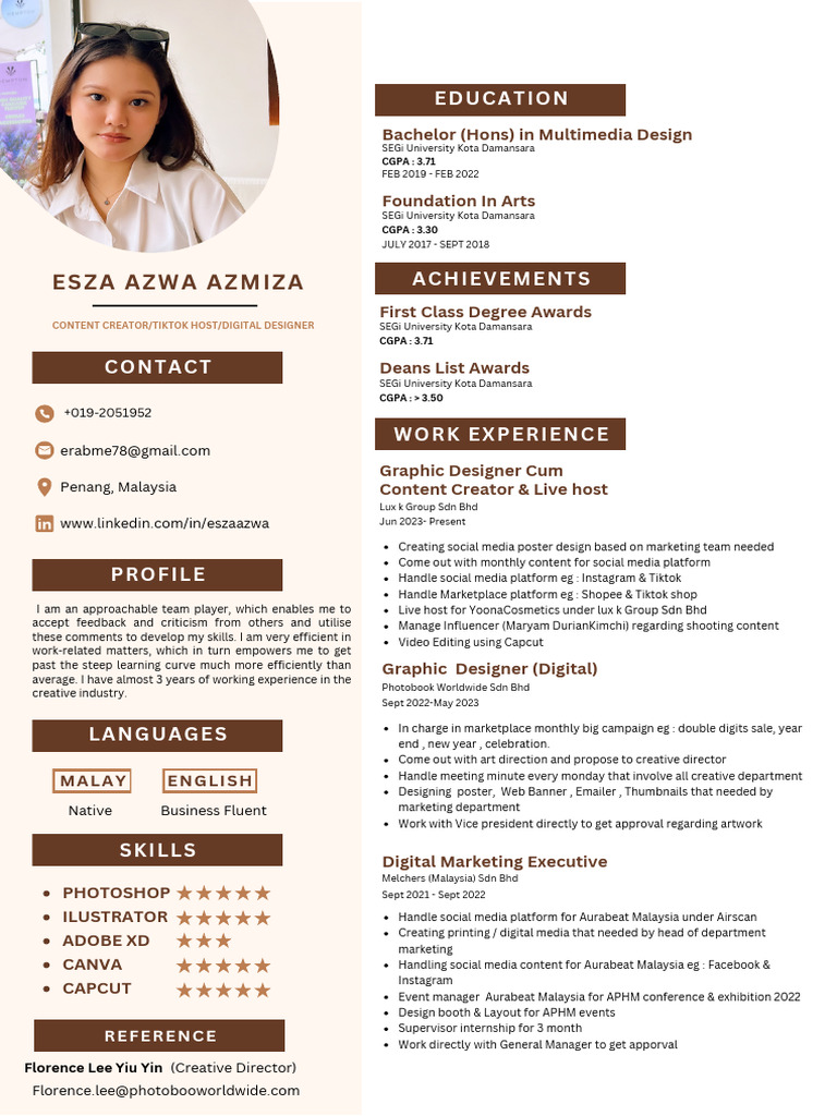 Resume Esza Azwa | PDF | Mass Media | Communication Design