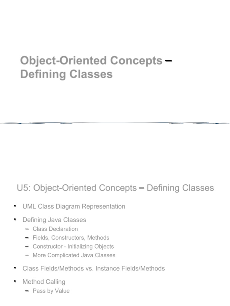 OOP U5 DefiningClass 2024s1 | PDF | Class (Computer Programming) | Constructor (Object Oriented ...