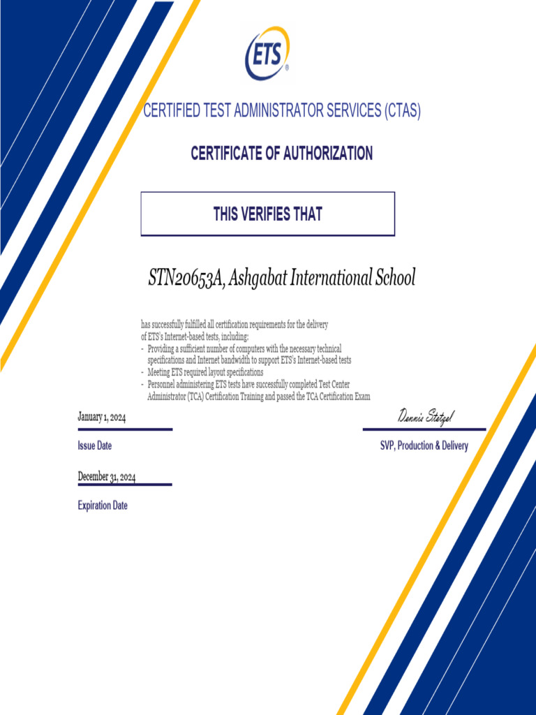 2024 CT As Certificate | PDF