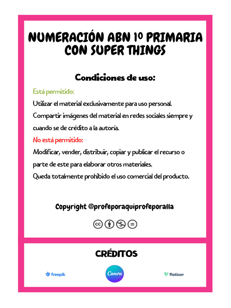 Numeración Abn 1º Primaria Con Super Things | PDF