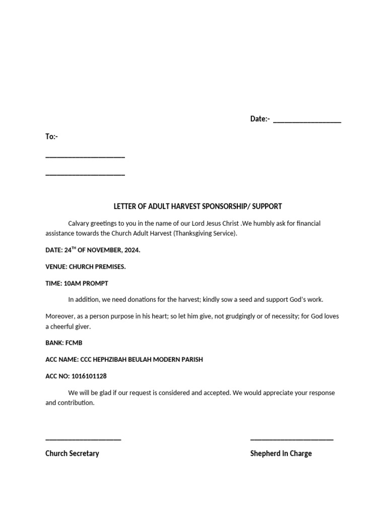 CCC HBMP Harvest Support Letter | PDF | Finance & Money Management ...