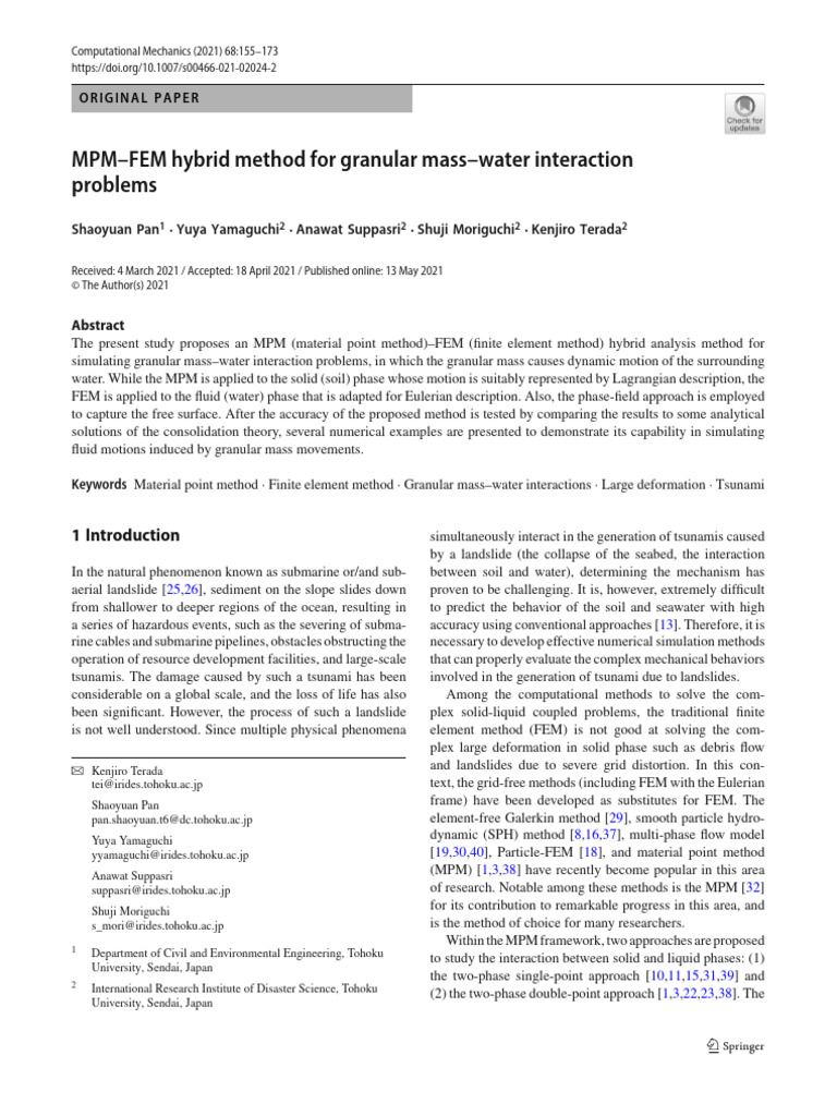 Mpm-Fem Pan 2021 | PDF | Finite Element Method | Stress (Mechanics)