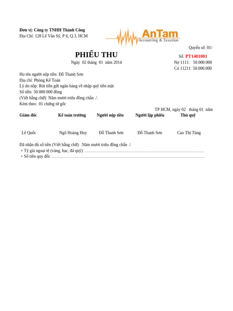 Phieu.Thu | PDF