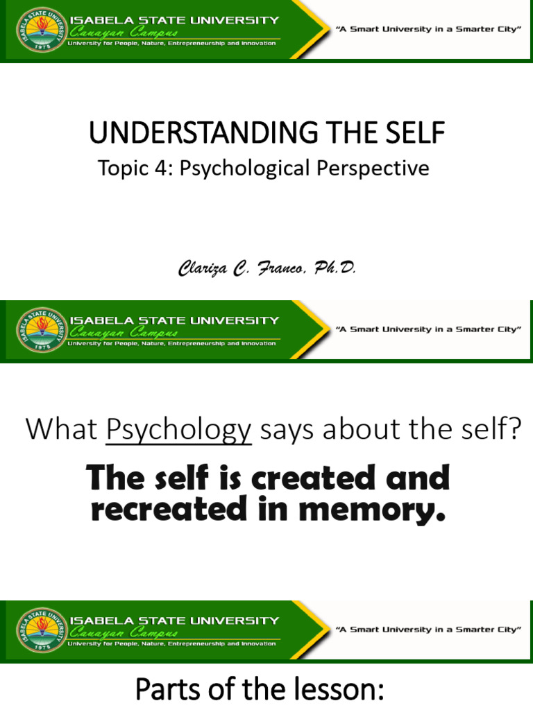 Understanding Psychological Self-Image | PDF | Self | Psychology