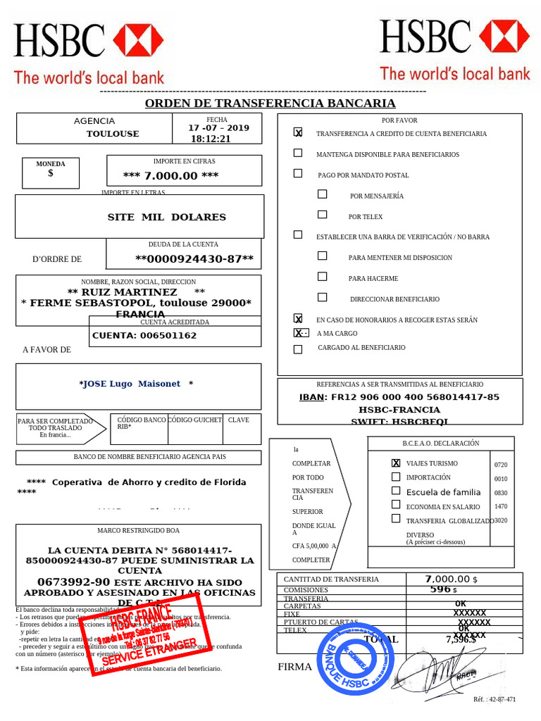 $5000 Gilchrist | PDF | Transferencia bancaria | Industrias de servicio