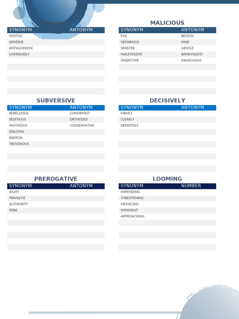 Synonyms and Antonyms Reference Guide | PDF | Lexicology | Conflict ...