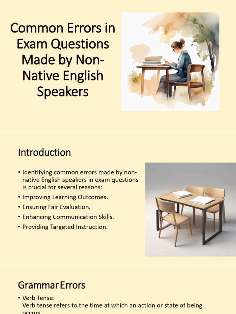 Common Errors in Exam Questions Made by Non Native English Speakers ...