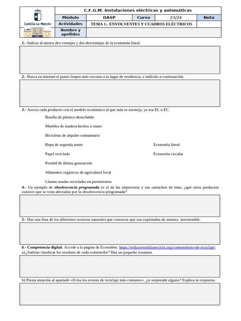 A1 Dasp GM | PDF | Economias | Economía y medio ambiente