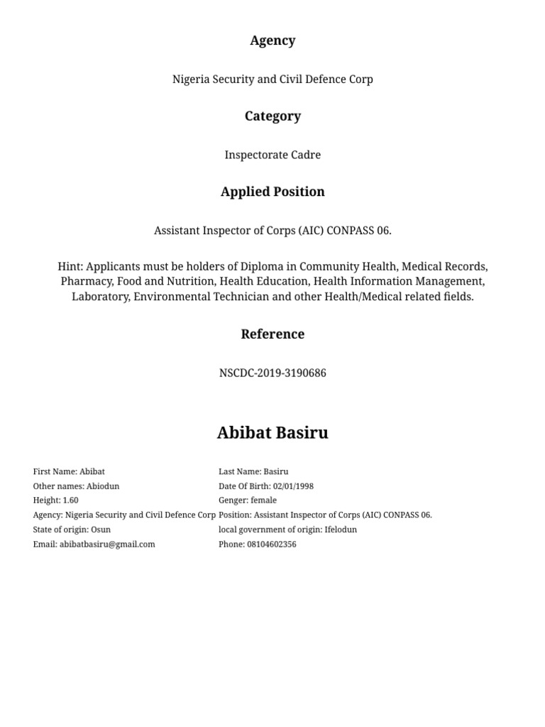 CDFIPB - Recruitment Portal | PDF