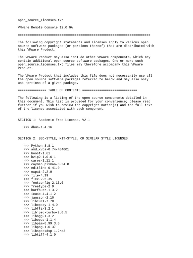 Open Source Licenses | PDF | License | Copyright